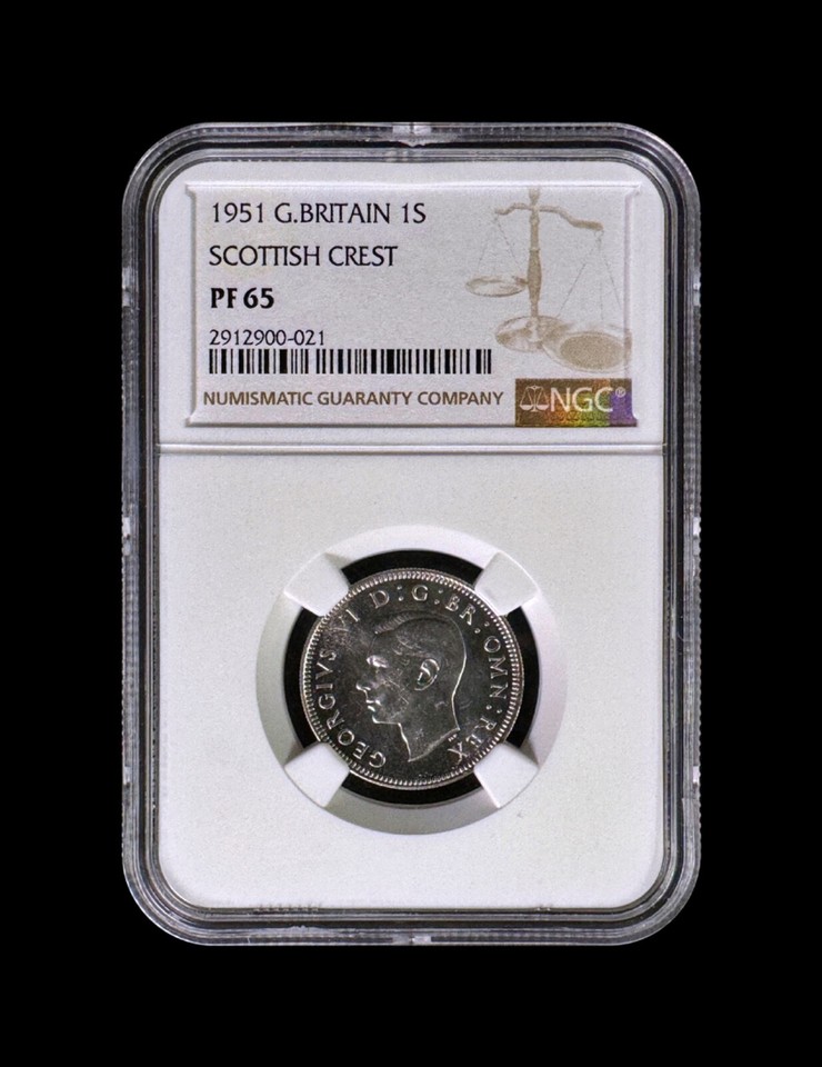GREAT BRITAIN. 1951, Shilling - NGC PF65 - KGVI, Scottish Crest, Lion ...
