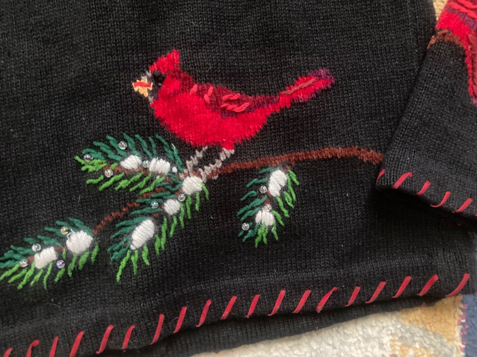 Design Options Philip & Jane Gordon Red Cardinal Snow Christmas Sweater ...