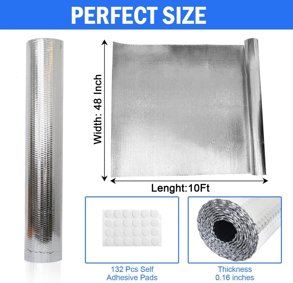 Double Reflective Insulation Roll 48 in X 10 FT RV Window Insulation for Summer | eBay