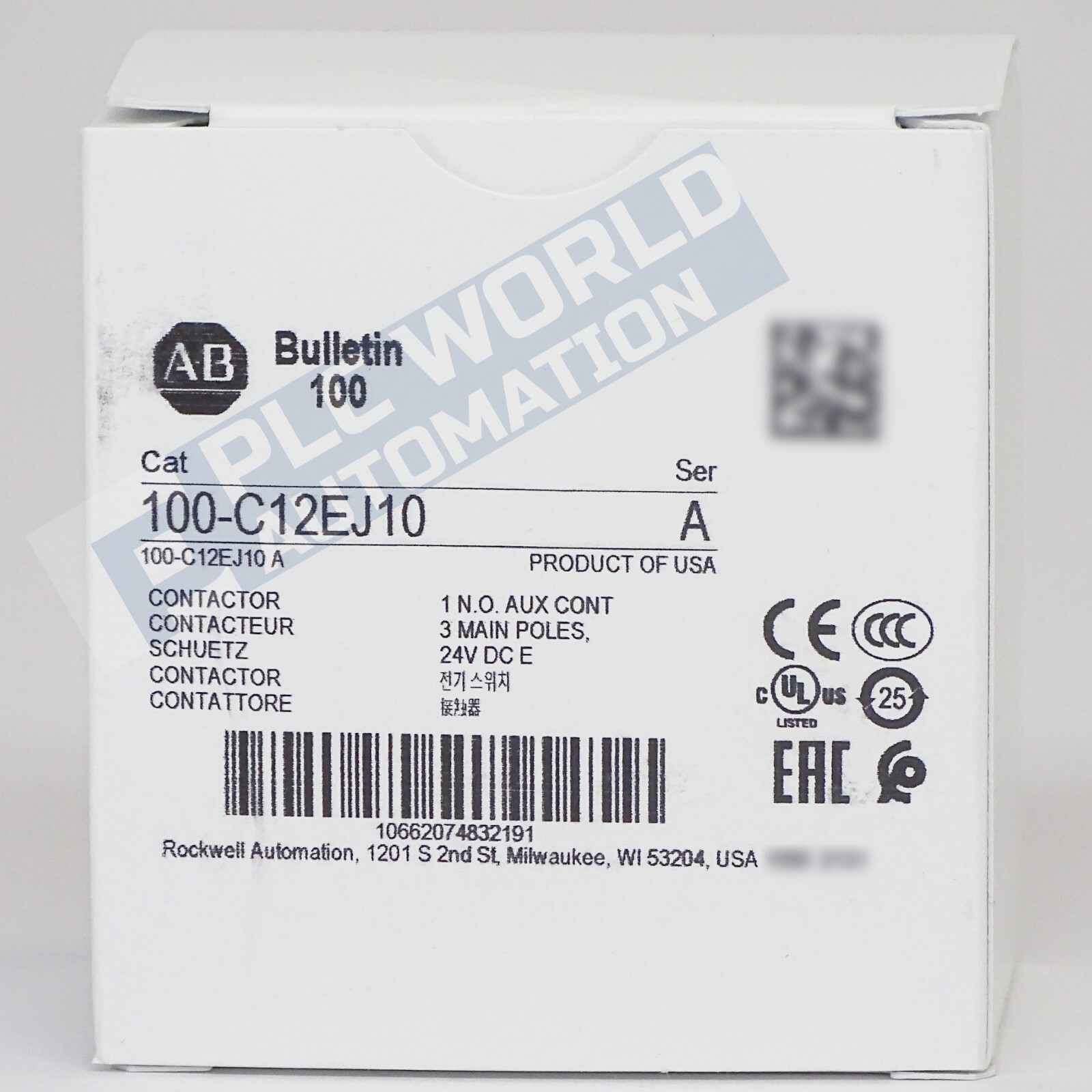2021 Brand New Allen Bradley 100-C12EJ10 /A IEC Contactor, 24V DC, 3 ...