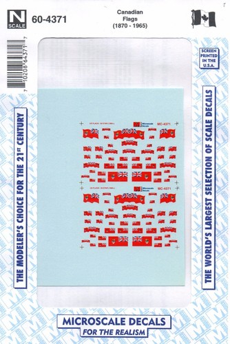 N Scale Microscale 60-4371 Canadian Flags (1870-1965) Decal Set | eBay