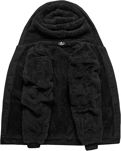 Scodi Men's Heavyweight Full Zip Thick Sherpa Lined Hooded Sweatshirt ...