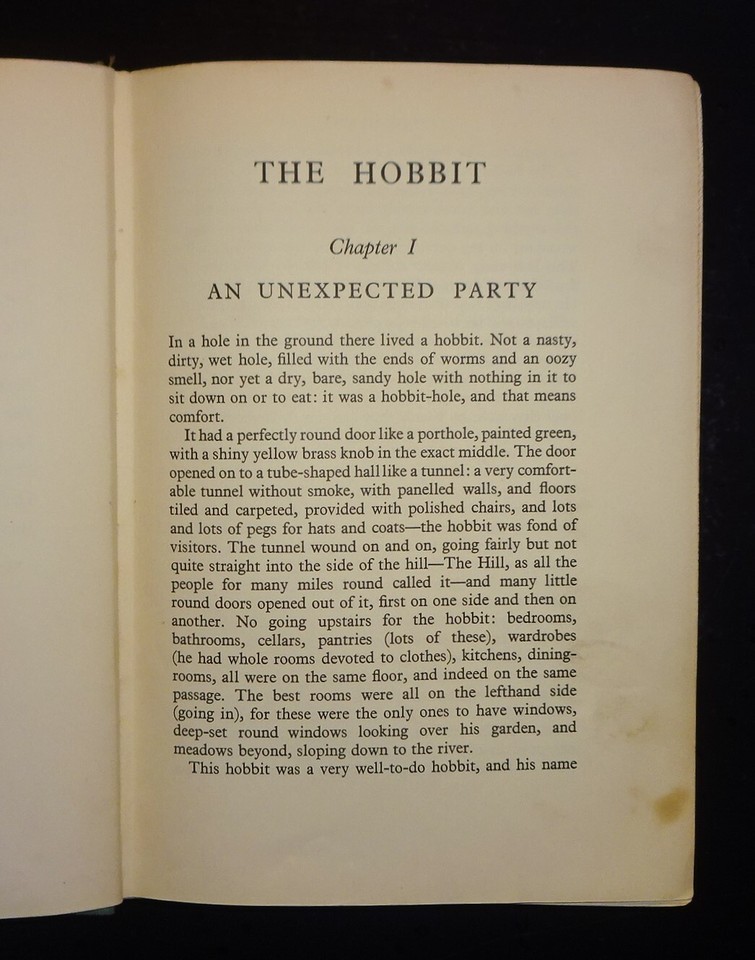 1937 THE HOBBIT by JRR Tolkien, 1st Edition First Printing, Maps ...