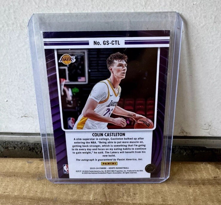 2023-24 Panini NBA Hoops Colin Castleton Great Significance Purple Auto ...