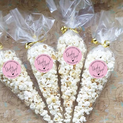 Personalised Ready To Pop Sticker Baby Shower Cone Label Favour Gift ...