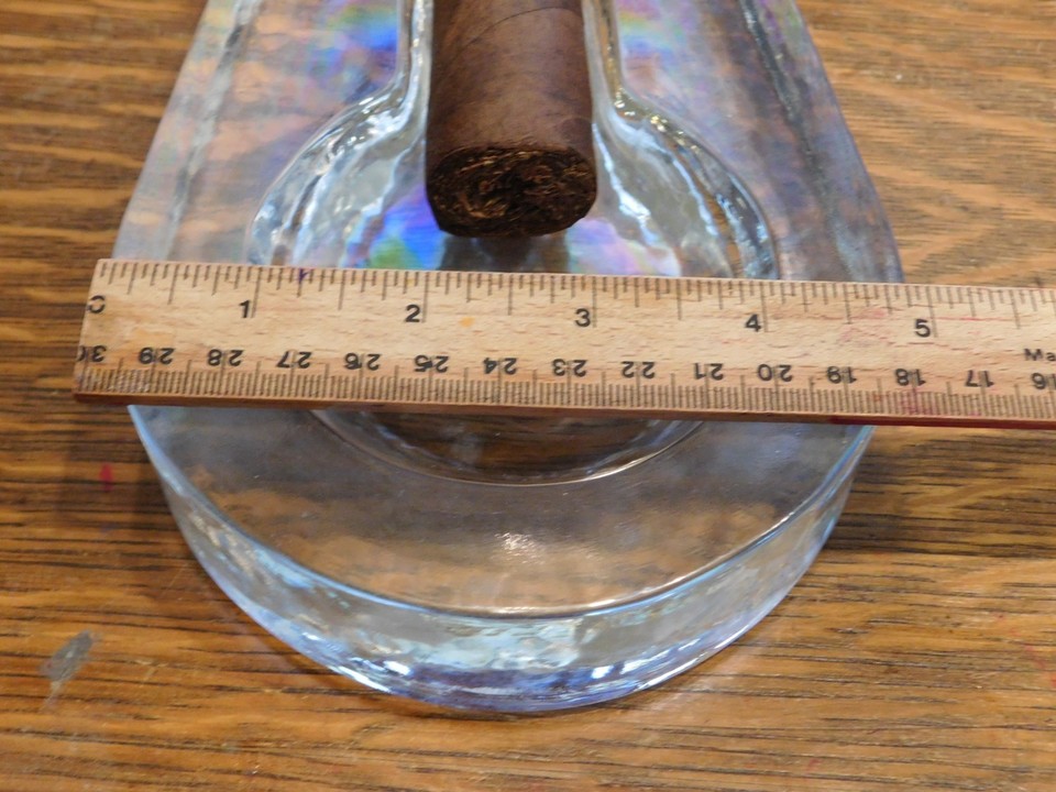 Cigar Ashtray ~ Large Heavy Clear Glass ~ Ice Block Appearance ~ Cigar ...