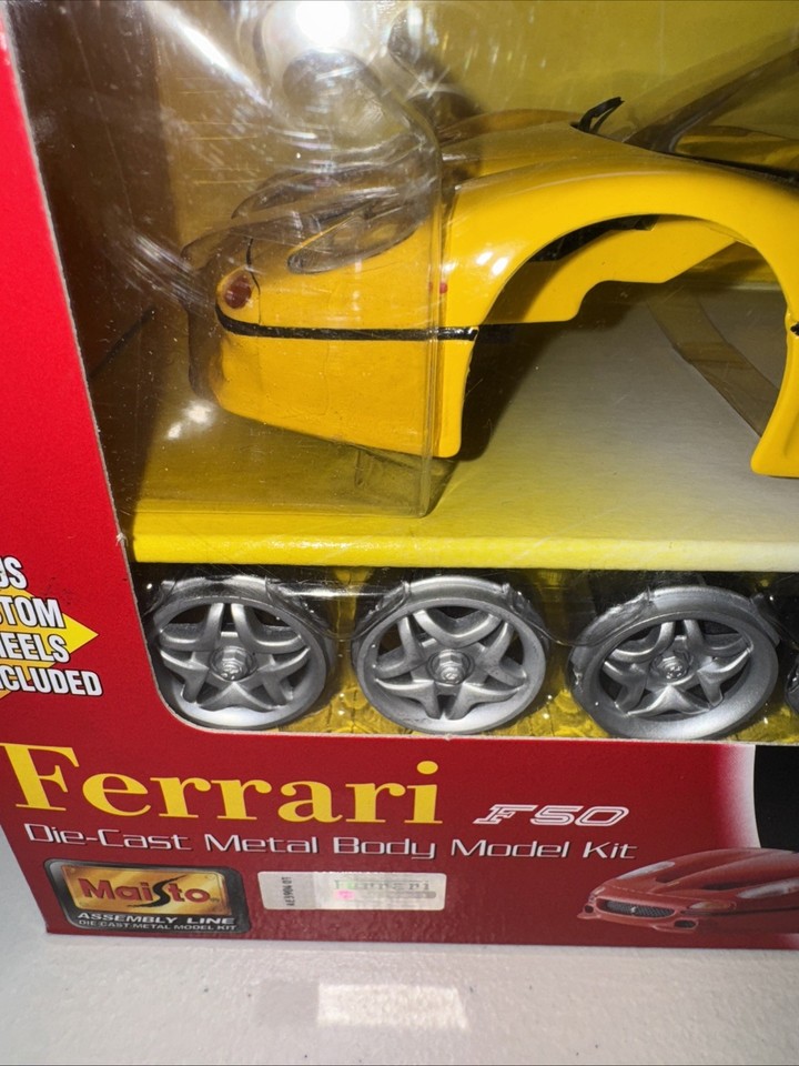 Maisto 1:18 Diecast Metal Body Model Kit Ferrari F50 Yellow NIB | eBay
