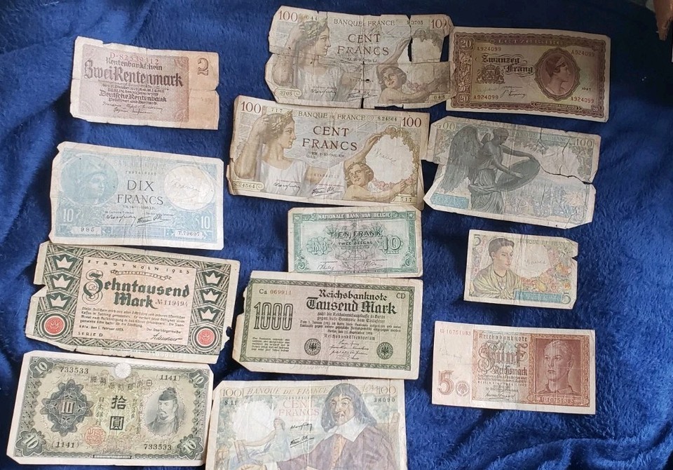 WW2 Bring Back World Currency Mixed Lot of Bank Notes Money German ...