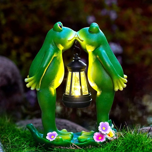 Solar Frogs Statue for Easter Garden Decor Solar Lantern LED Outdoor ...