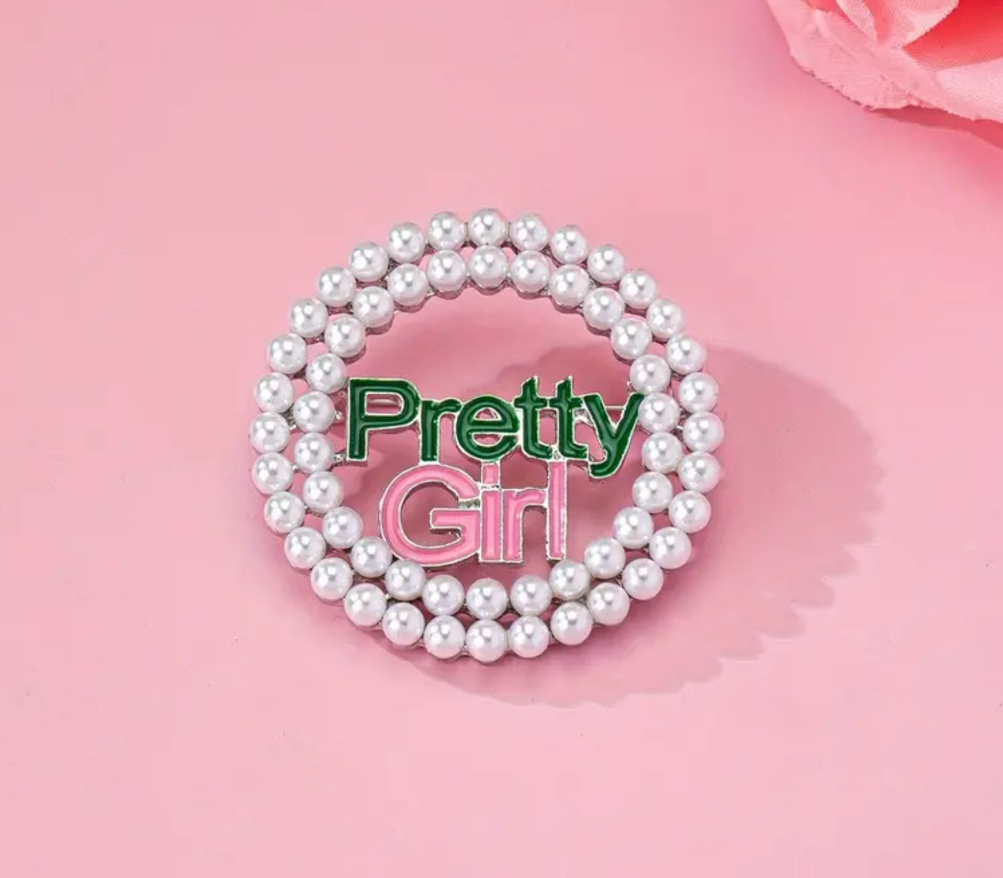 Alpha Kappa Alpha PRETTY GIRL Faux Pearl Enamel Pin ♡ AKA Divine 9 HBCU ...