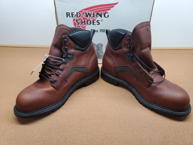 Mens Red Wing 2226 Brown Leather Safety 6" Work BOOTS Size 14 D Made in ...