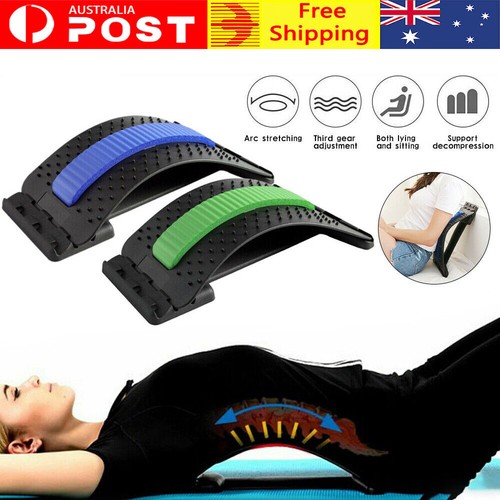 Massager Back Stretcher Lumbar Support Fitness Waist Spine Pain Relief ...