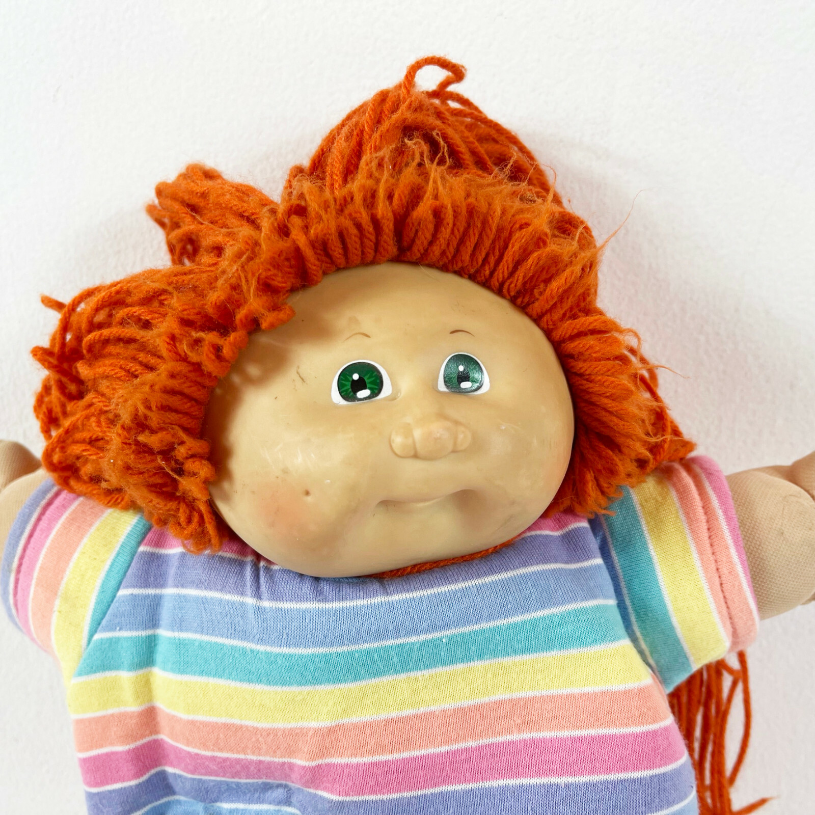 A76 Vintage Cabbage Patch Red Head Rainbow Outfit Plush 16" Stuffed Toy ...