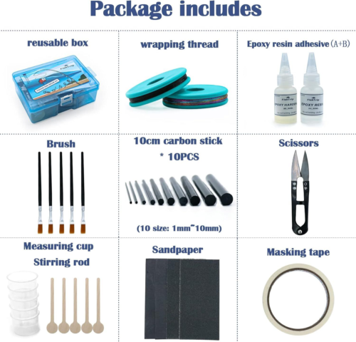 FishTrip Fishing Rod Repair Kit Complete with normal, A_Complete kit | eBay