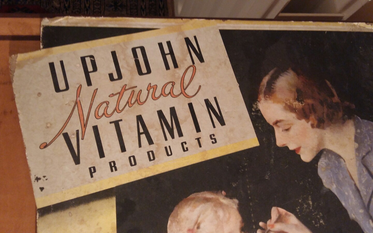 Original XL 1930/40s Upjohn Pharmaceuticals advertising Vitamins shop ...