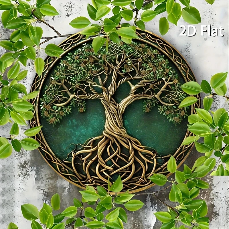 BEAUTIFUL TREE OF LIFE 2D METAL WALL ART GARDEN SHED FENCE HANGING SIGN ...