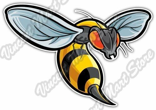 Bee Wasp Hornet Insect Cartoon Kids Car Bumper Vinyl Sticker Decal 5"X3 ...