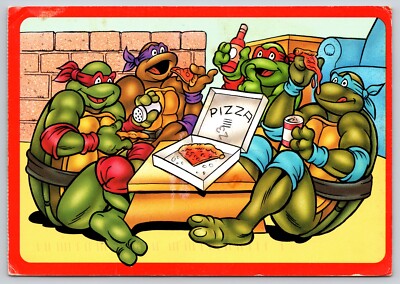 Postcard Teenage Mutant Ninja Turtles TMNT Eating Pizza Drinking Soda ...