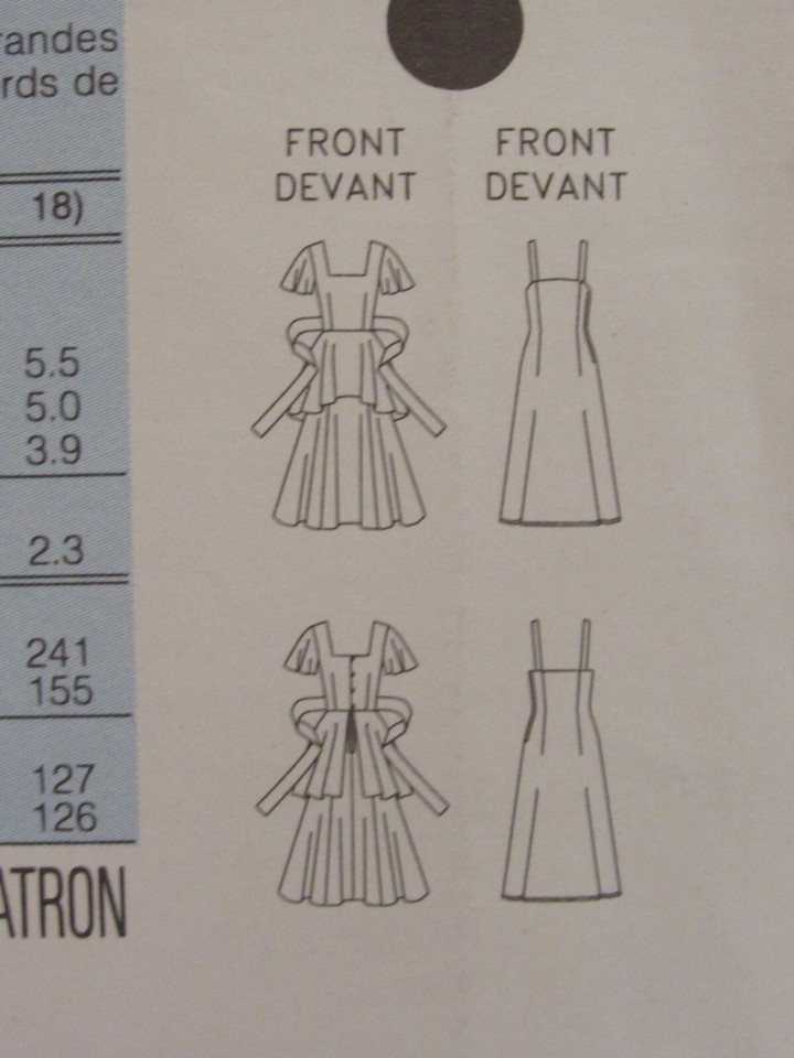 Lovely OOP BUTTERICK 3357 Misses Flared Peplum Dress & Slip PATTERN 6-8 ...