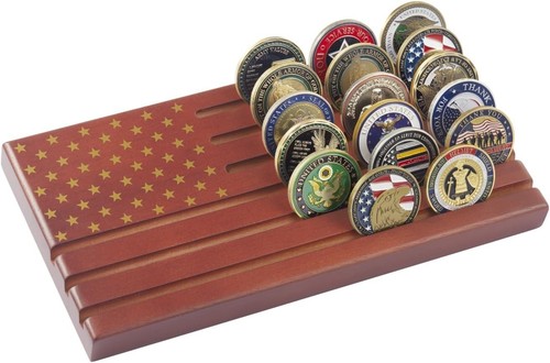 Military Collectible Challenge Coin Display Stand American Flag Coin ...