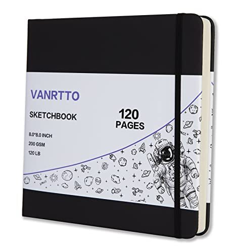 Hardcover Square Sketch Book 120lb/200gsm Sketchbook Thick Drawing ...