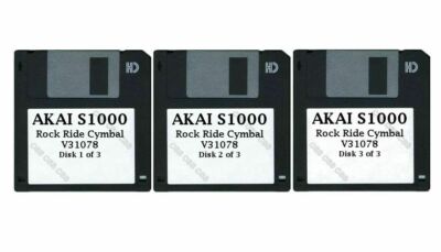 Akai S1000 / S3000 Set of Three Floppy Disks Rock Ride Cymbal V31078 | eBay