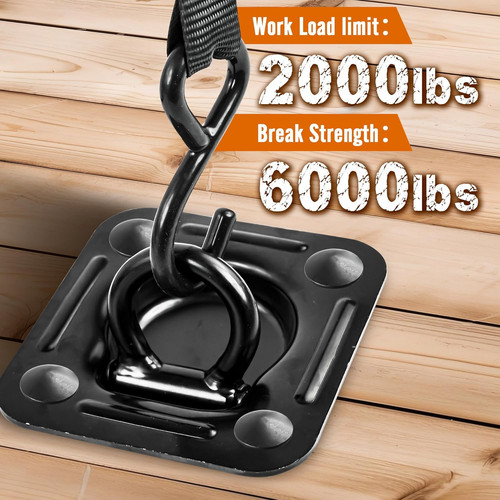 Recessed D Ring Tie down Anchors 4 Pack (6,000 Lbs), Heavy Duty Trailer ...