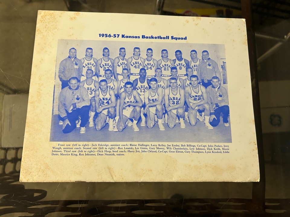 original 1956-57 WILT CHAMBERLAIN SOPHOMORE YR 1st varsity yr KANSAS ...