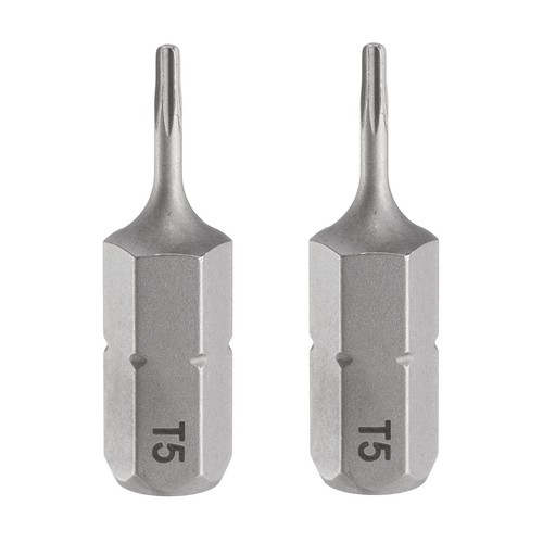 2pcs T5 Magnetic Torx Screwdriver Bit 1/4" Hex Shank 25mm Length S2 ...