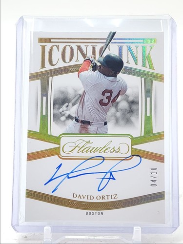 DAVID ORTIZ 2024 FLAWLESS ICONIC INK AUTOGRAPH GOLD HOLO AUTO /10 Q2277 ...