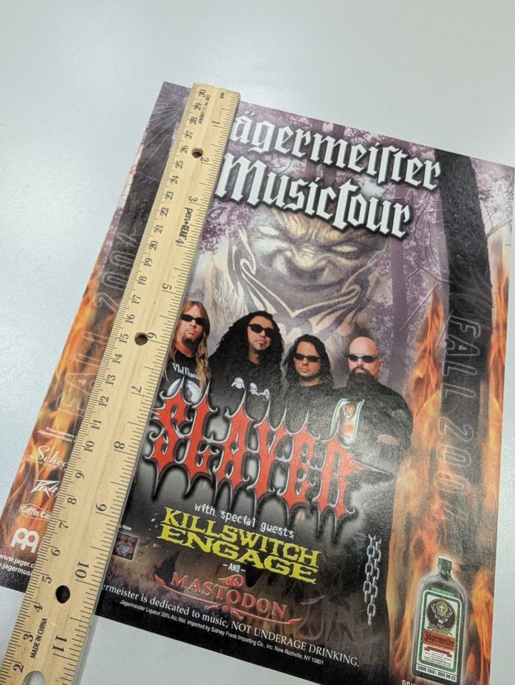 2004 Jagermeister Music Tour SLAYER Vtg Print Ad/Poster Promo Art ...