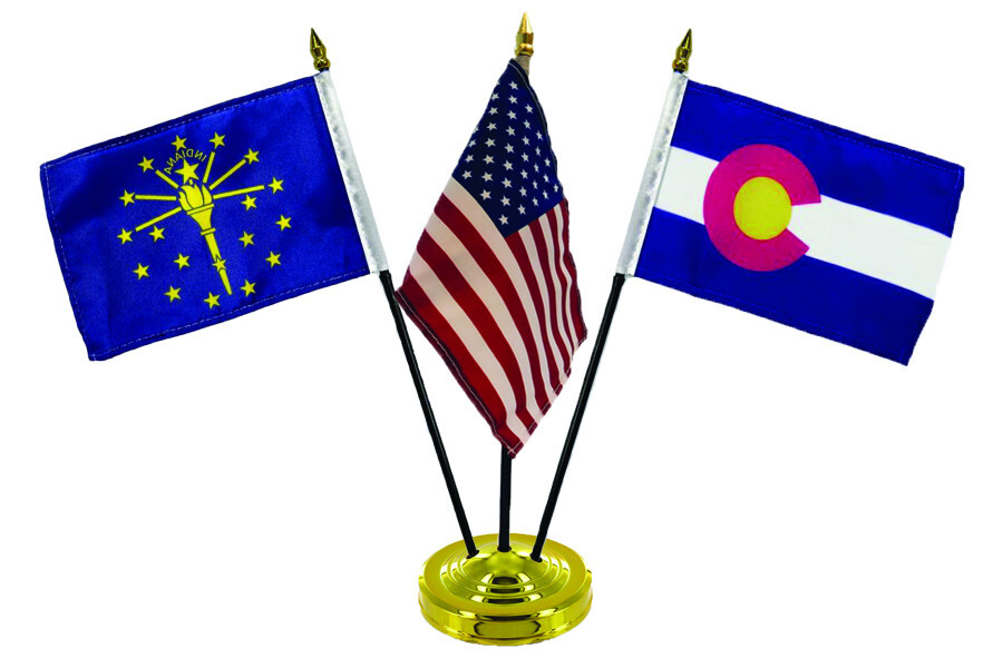 3 Hole Flag Holder Desk Flag Stand 4x6in Stick Flag Display Stand ...