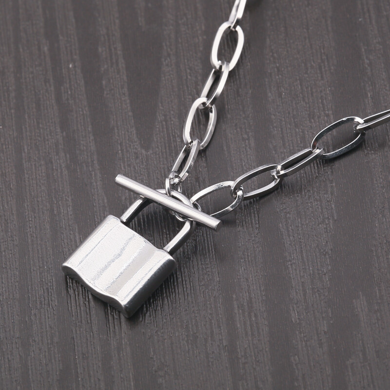 Stainless Steel Aesthetic Chain Around The Neck Choker Pendant Necklace ...