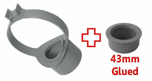 Grey Pipe 110mm - 40mm 43mm Boss Clip Strap Boss 1 1/2" Glued Solvent ...