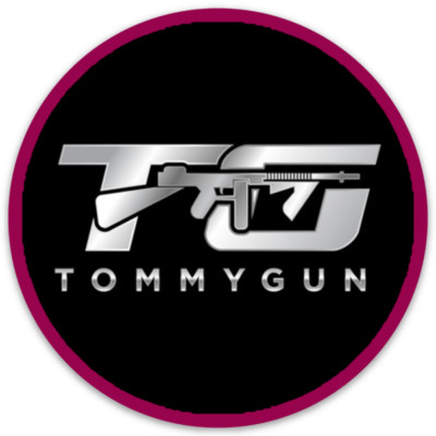 Tommy Gun Sticker Black & Silver DECAL w/ image Tommy Gun Die-cut Round ...