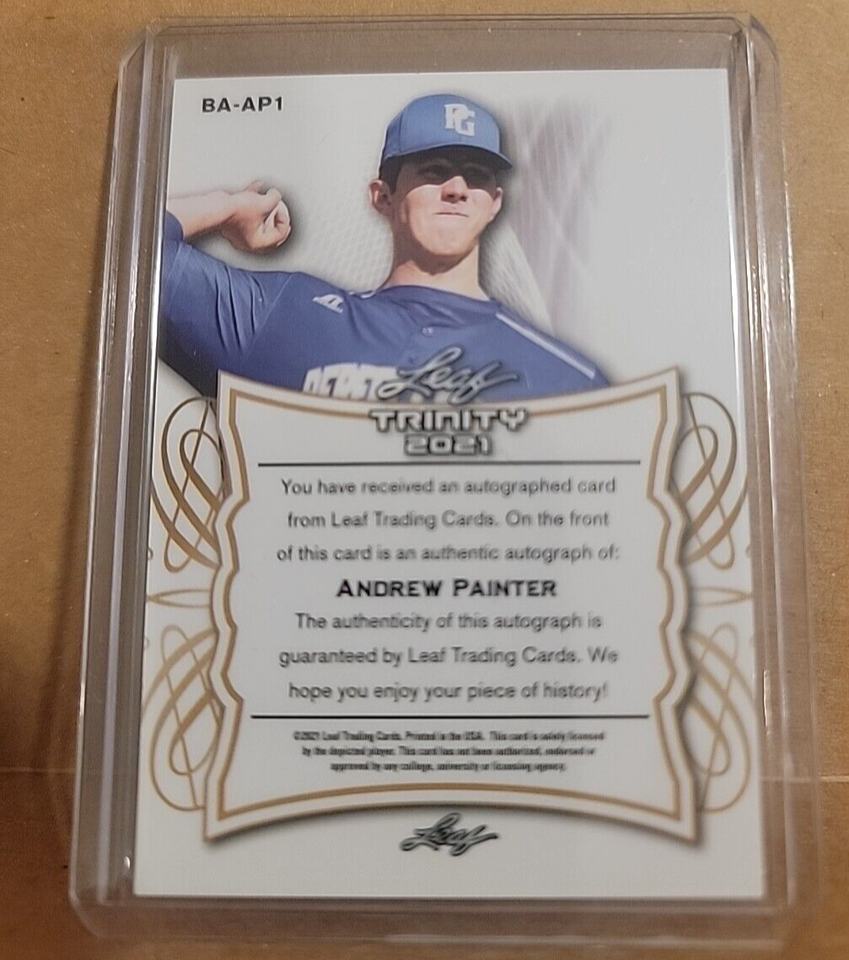 Andrew Painter Auto 2021 Leaf Trinity Bronze Rookie Philadelphia ...