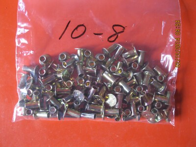 10-8 Brake Rivets Qty 100, 1/2 Head Diameter, 1/4 Body Diameter, 8/16 ...