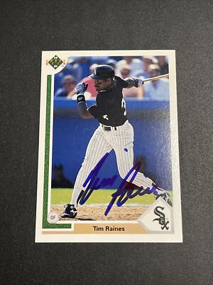 1991 UpperDeck Baseball TIM RAINES Autograph #773 - NO COA - White Sox ...