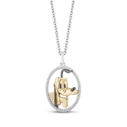 0.50Ct Round Lab-Created Diamond Pluto Dog Pendant 14k Two Tone Gold ...