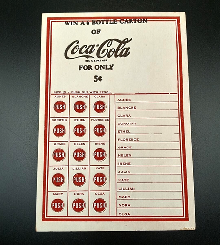 NOS COCA COLA - Win a 6 Bottle Carton PUNCH CARD ~ Unused | eBay