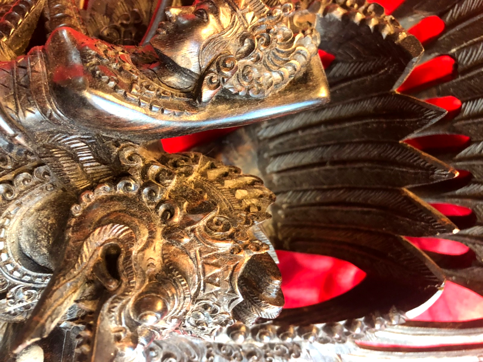 Rare Asian Hand Carved Ebony Garuda Hindu/Buddhist Intricate Wall ...