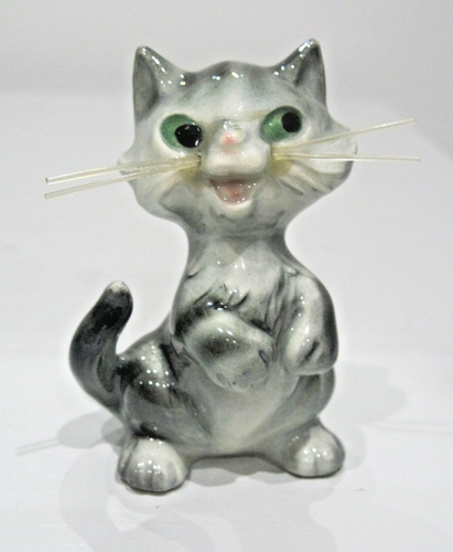 Vintage Goebel West Germany Gray Tabby Cat/Kitten With Whiskers ...