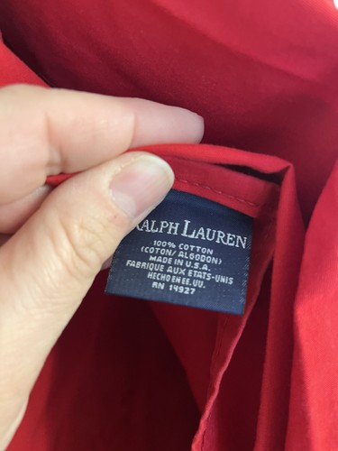 ralph lauren flat sheet Twin solid red 100% cotton usa traditional ...