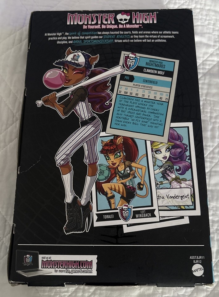 Monster High Clawdeen Wolf Ghoul Sports Baseball 2013: New In Box (NRFB ...