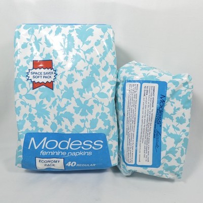 Vintage Modess Feminine Sanitary Napkins Sealed Soft Pack 40 Pads ...