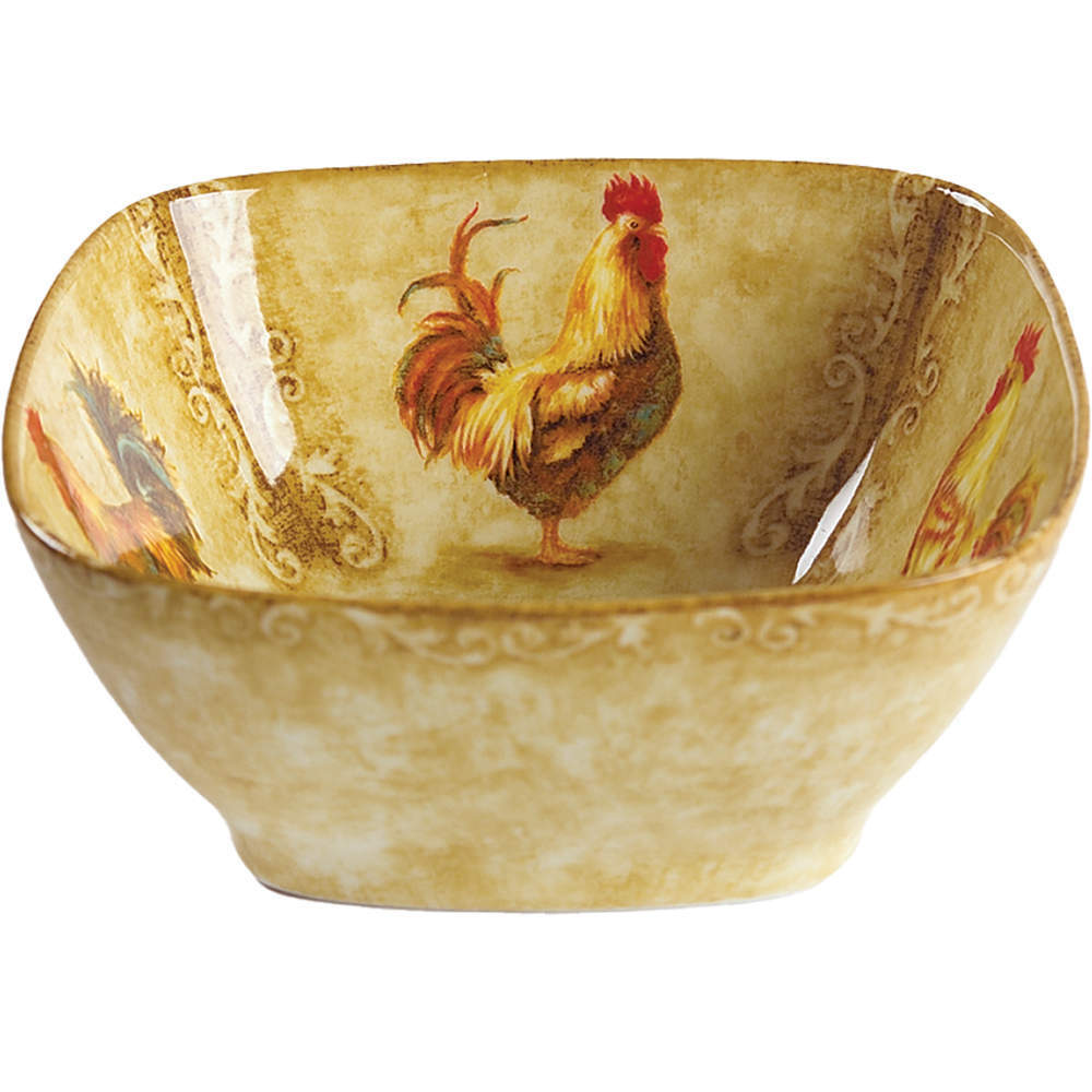 222 Fifth Rustic Roosters Soup Cereal Bowl 6177755 | eBay