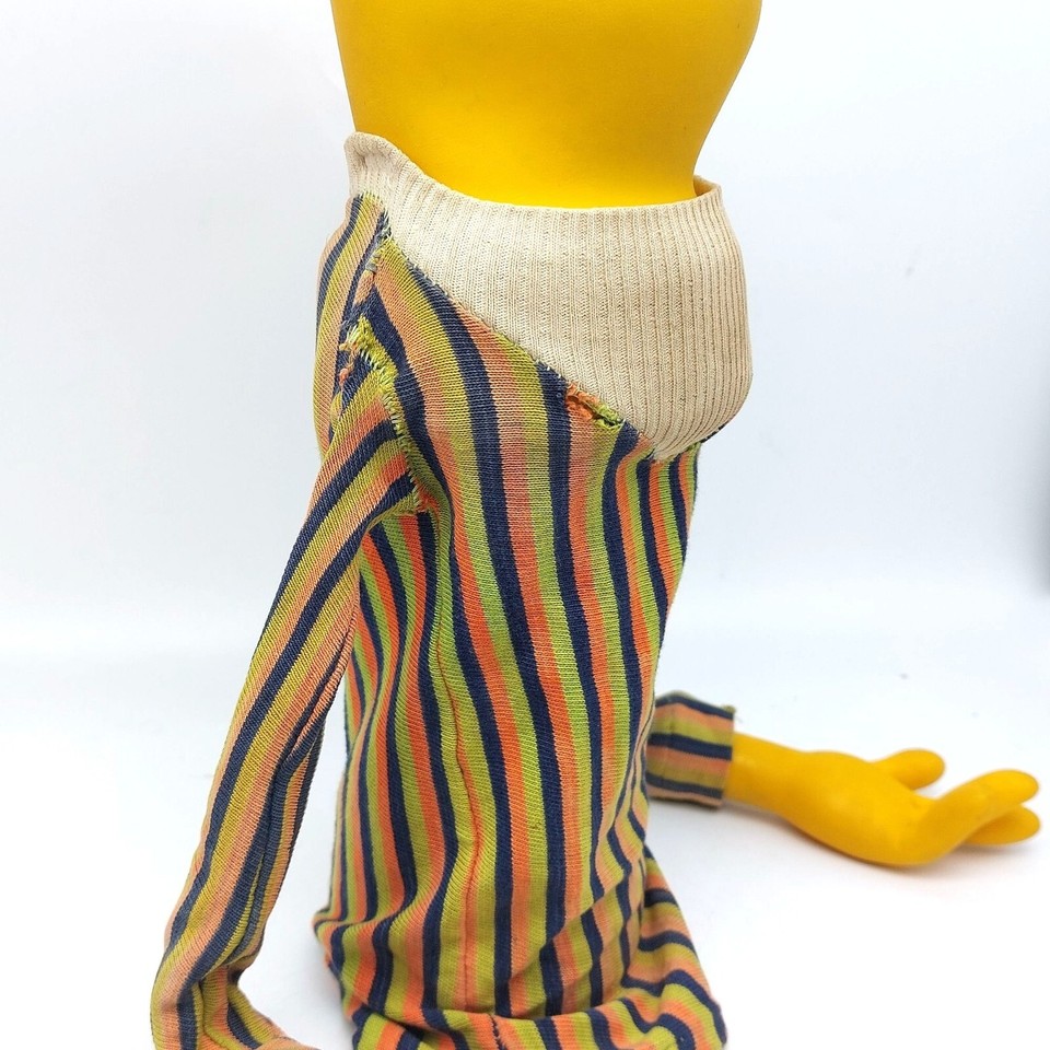 Vintage Muppets Bert Puppet Striped Shirt Rubber & Cloth Sesame Street ...