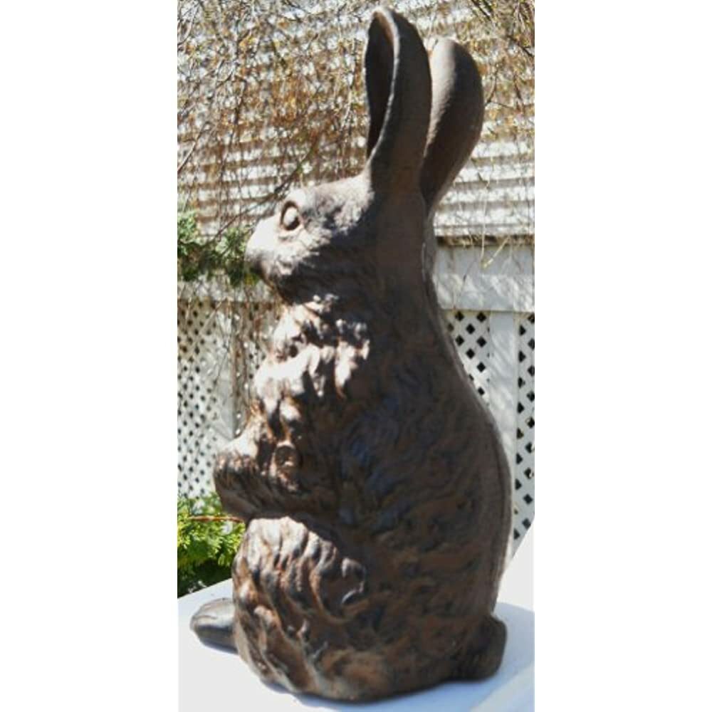 Cast Iron Standing Rabbit Garden Figure Outdoor Statues & | eBay