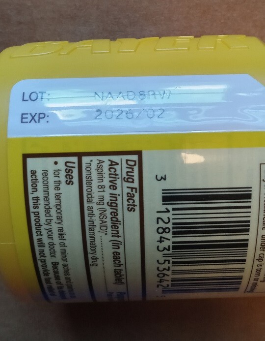 Bayer Aspirin Low Dose Enteric Safety Coated Regimen 81 mg 300 Tablets ...