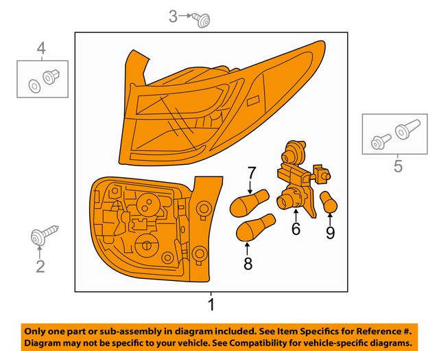 2013 2014 2015 2016 Hyundai Santa FE Passenger Right Brake Tail Light ...